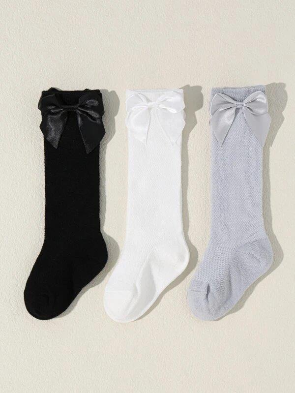 Poppi - Baby Set of 3 Bow Socks 1-2 Years