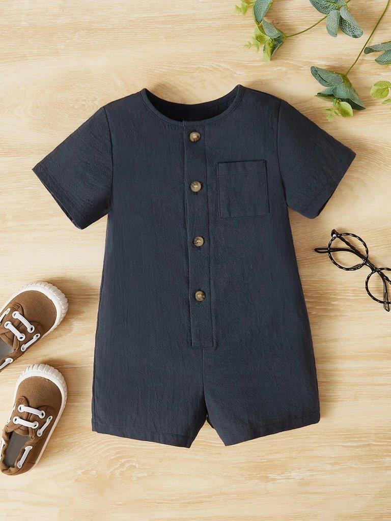 Poppi - Baby Pocket Button Romper