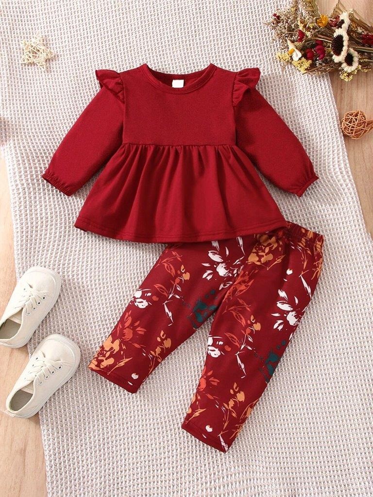 Poppi - Baby Ruffle Tee And Pants Set