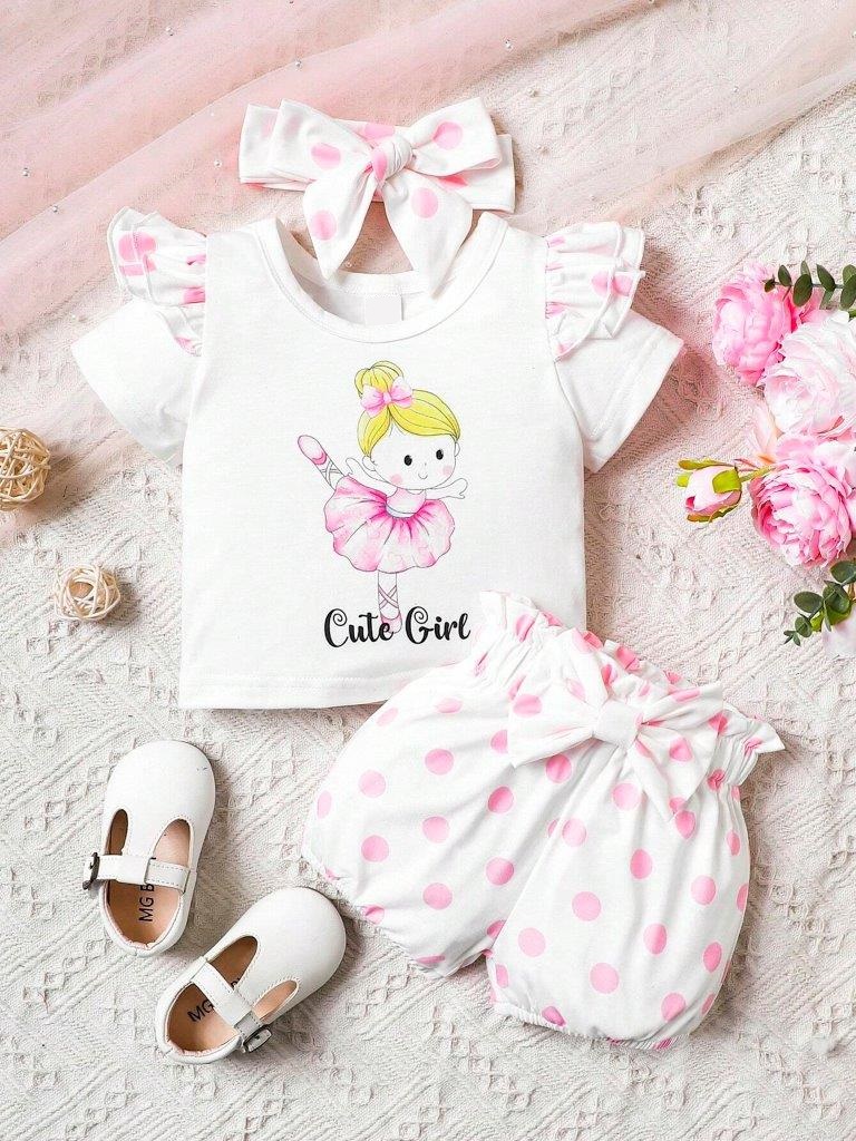 Poppi - Baby Cartoon Polka Dot Set