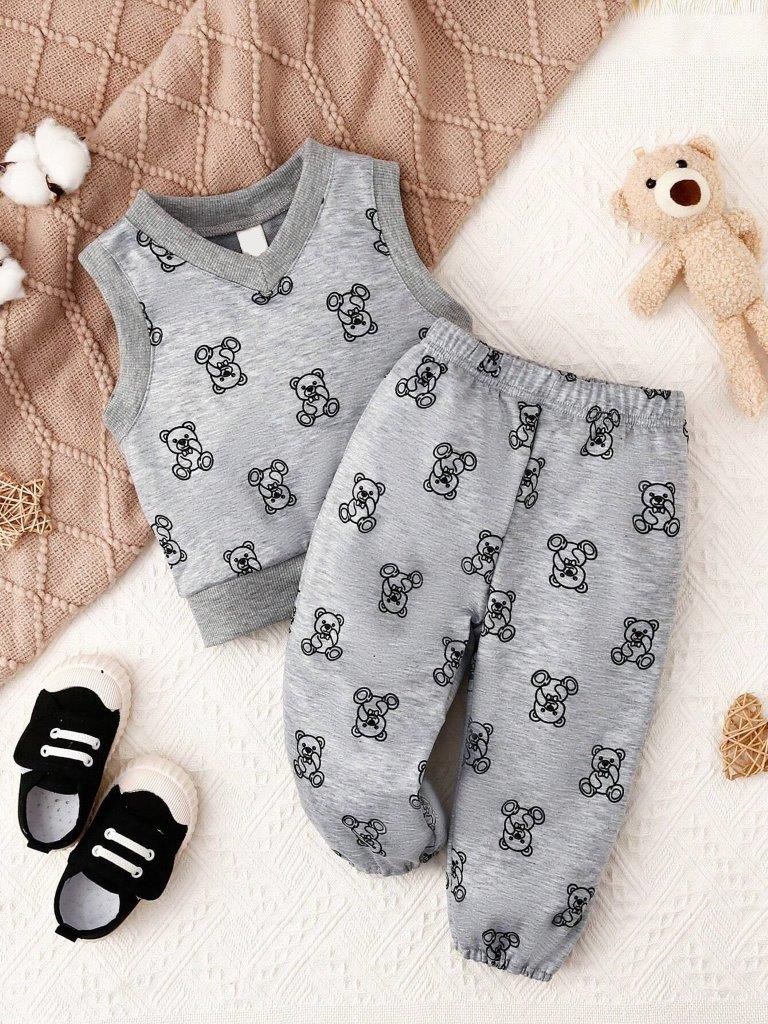 Poppi - Baby Teddy Vest And Pants Set