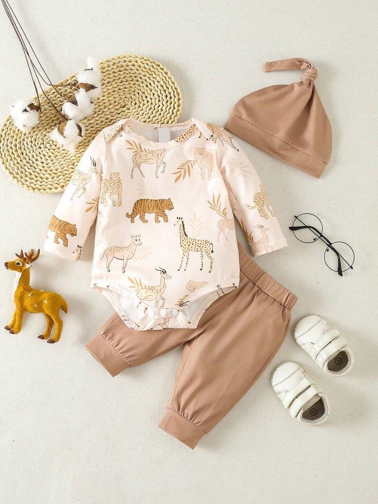 Poppi - Baby Animal Print 3 Piece Set