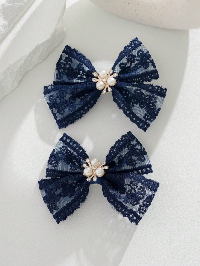 Poppi - 2 Piece Navy Blue Hair Clips Set