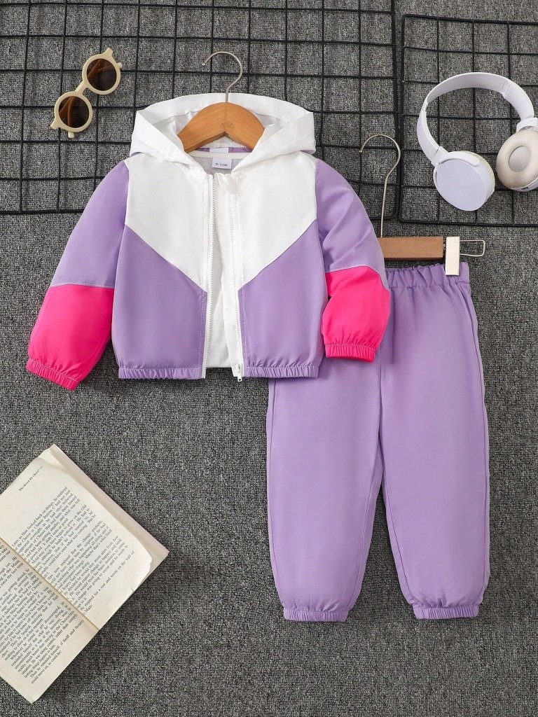 Poppi - Baby 2 Piece Hooded Windbreaker Jacket And Pants Set